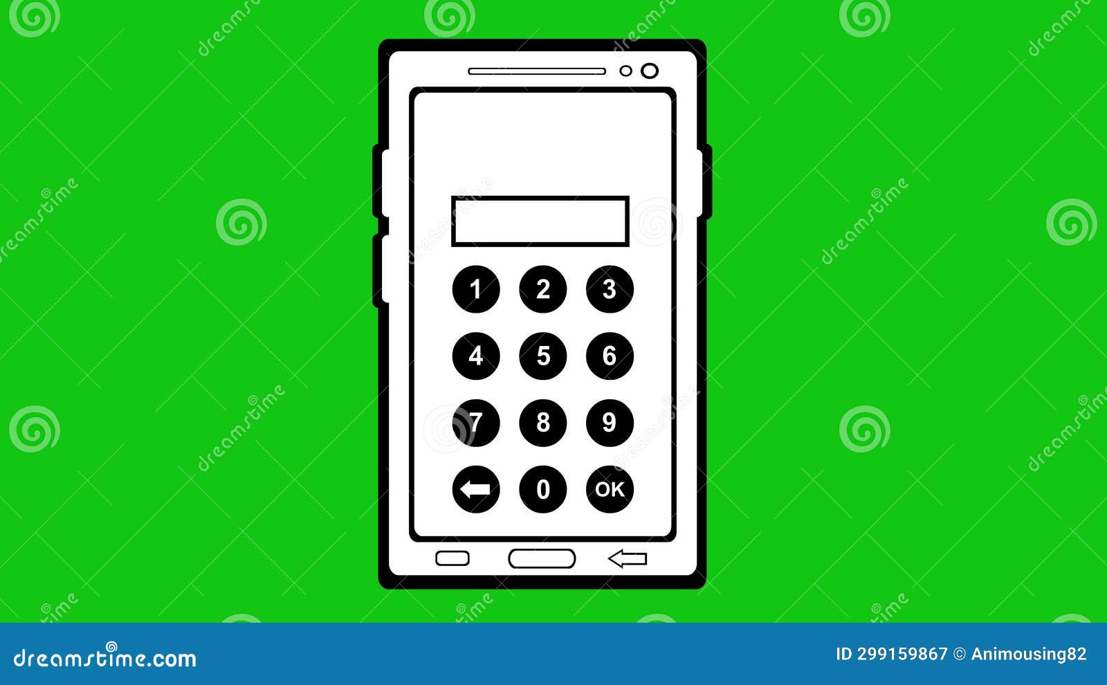 Video Animation Black and White Icon Cellphone Numerical Security Code ...