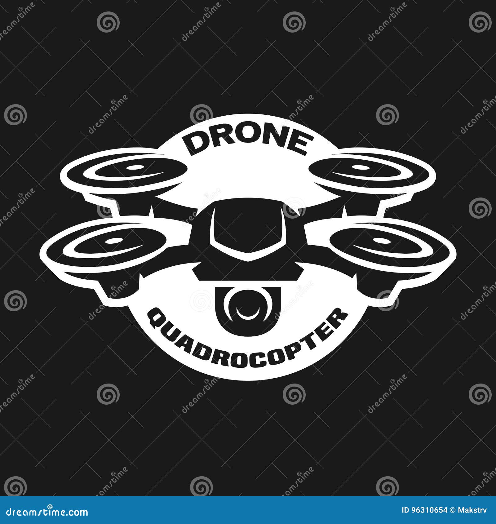 Quadrocopter Logo Icon In Badge Style. One Of Drons Collection Icon Can ...