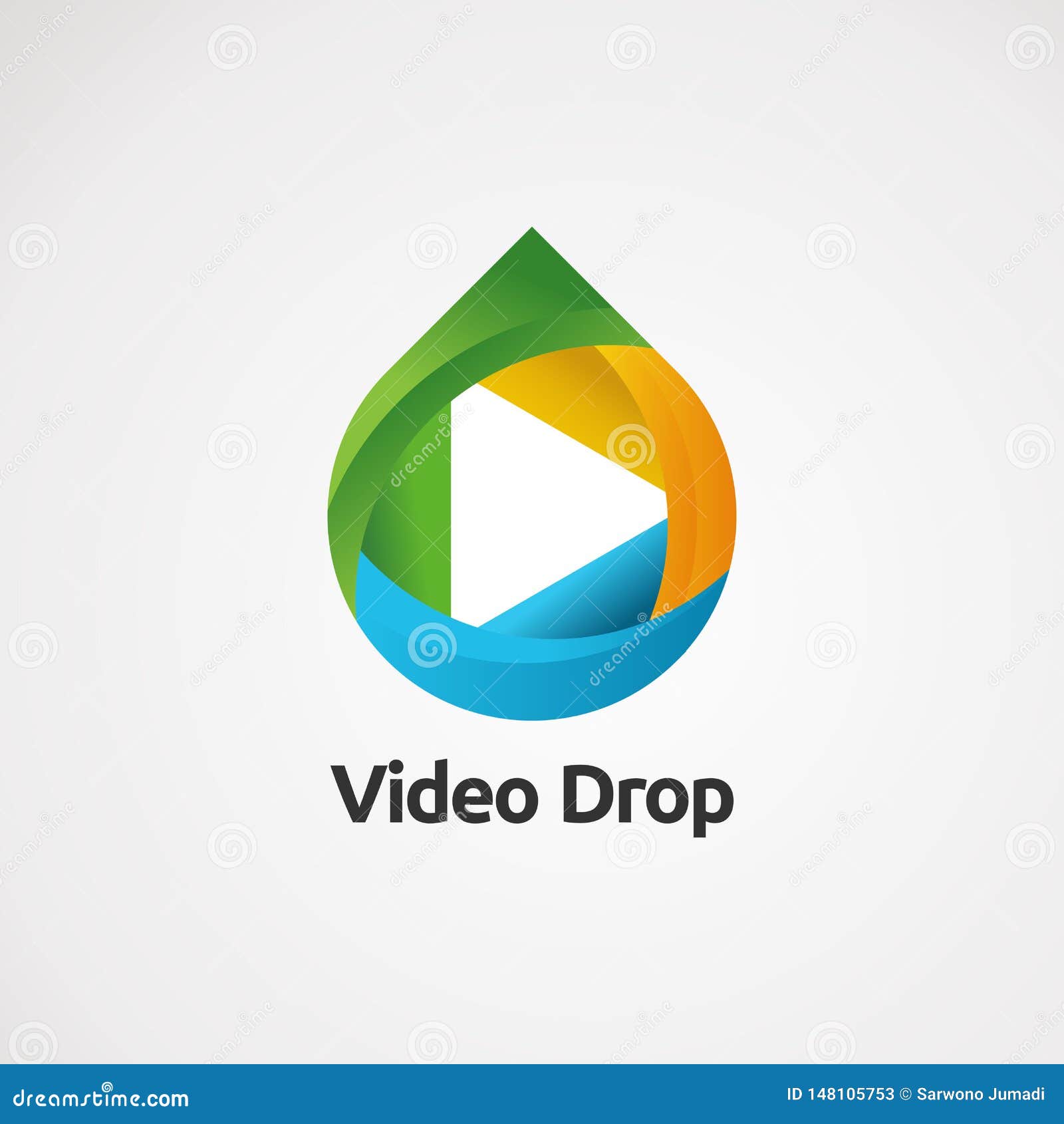 Video Drop Logo Vector with Fun Concept, Icon, Element, and Template ...
