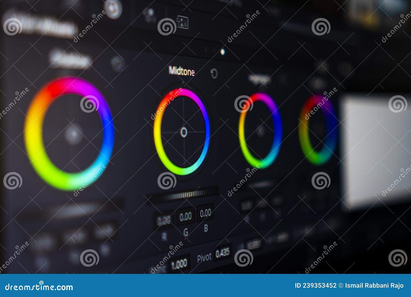 Video Editing, Color Correction Software, Close Up of the Screen. Video ...