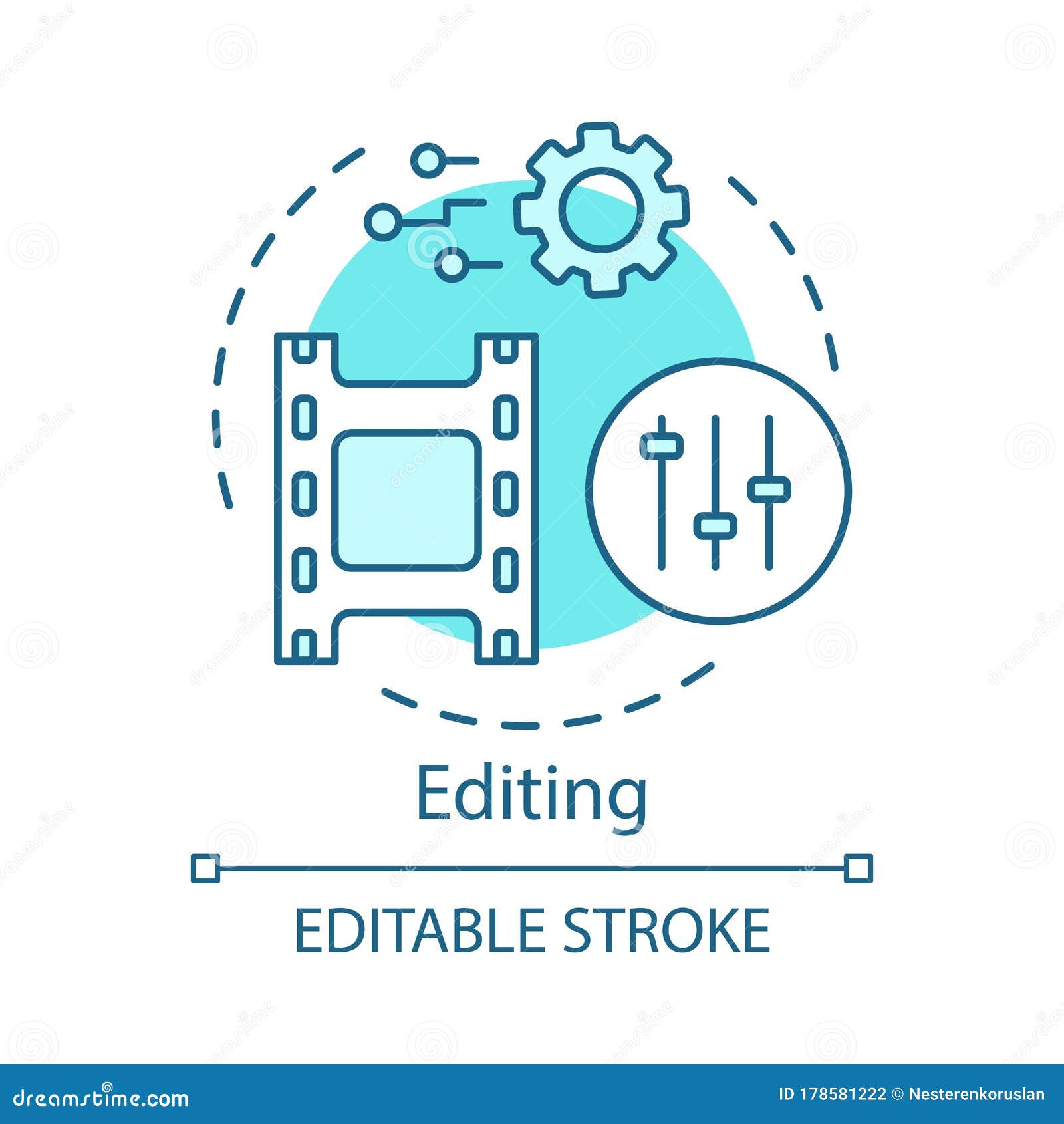 Video Editing Doodle Concept, Animation Montage Vector Illustration ...