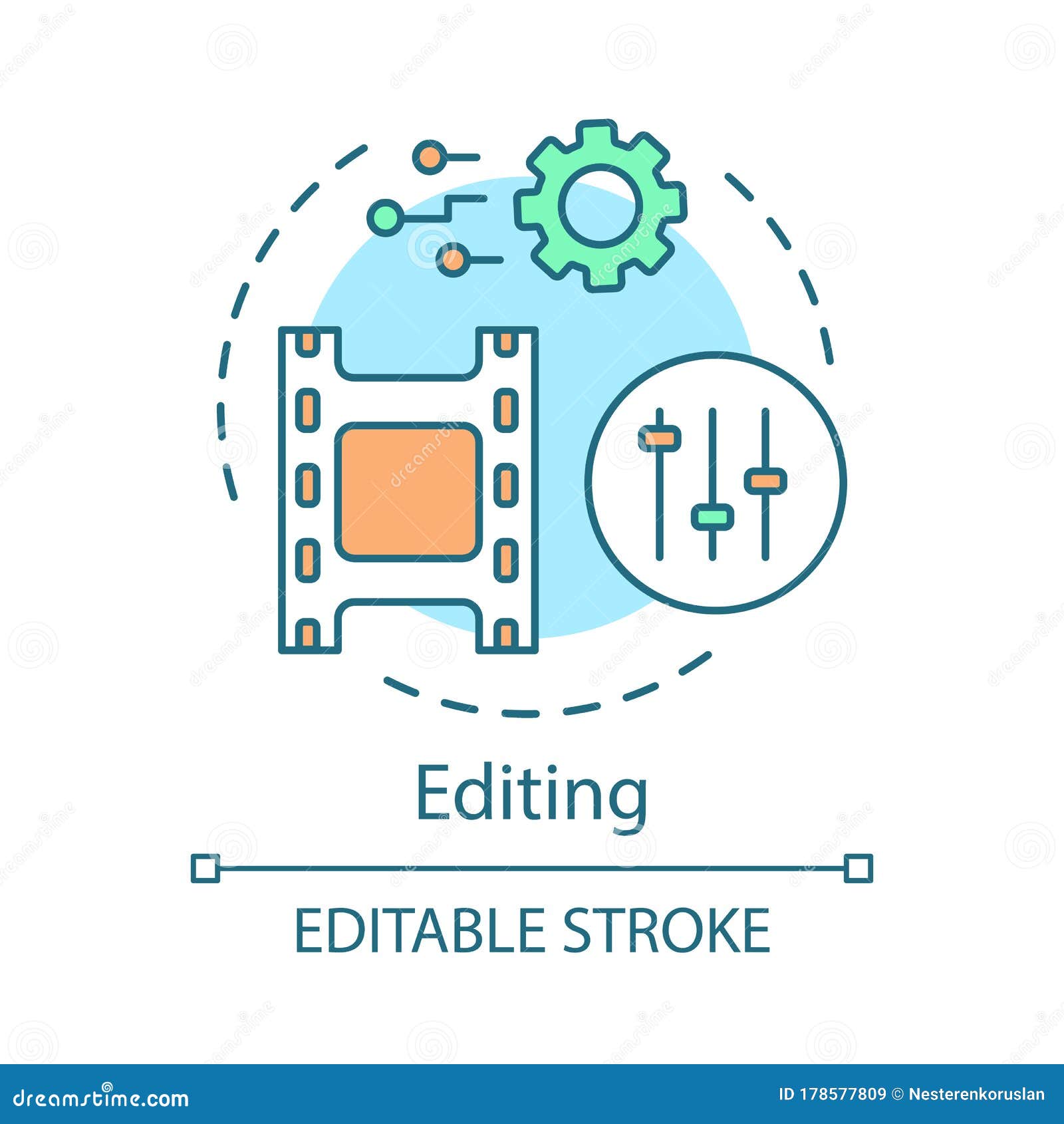 Video editing concept icon stock vector. Illustration of movie - 178577809