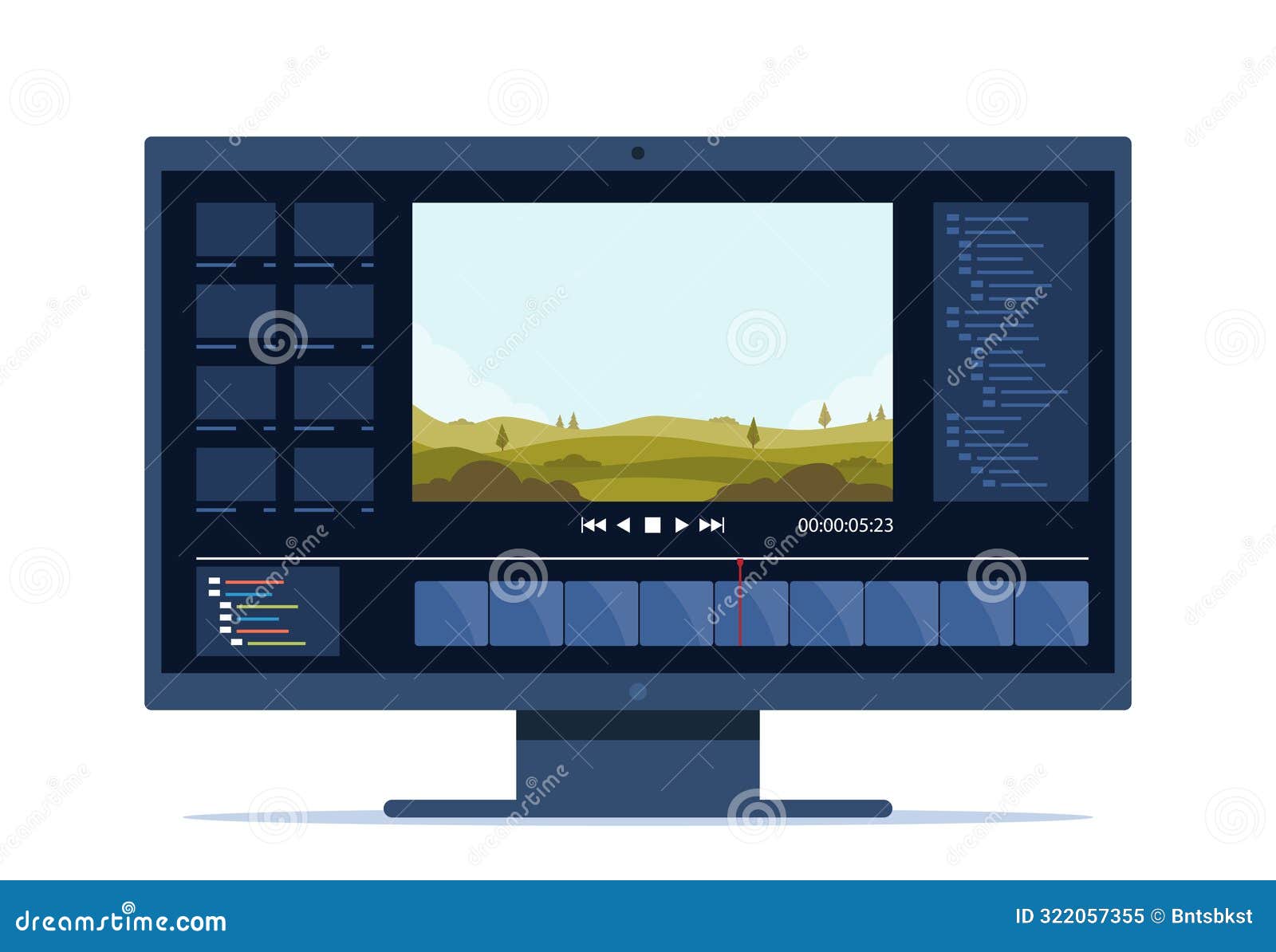 Video Editing on Desktop Computer. Software To Edit Videos on Screen ...