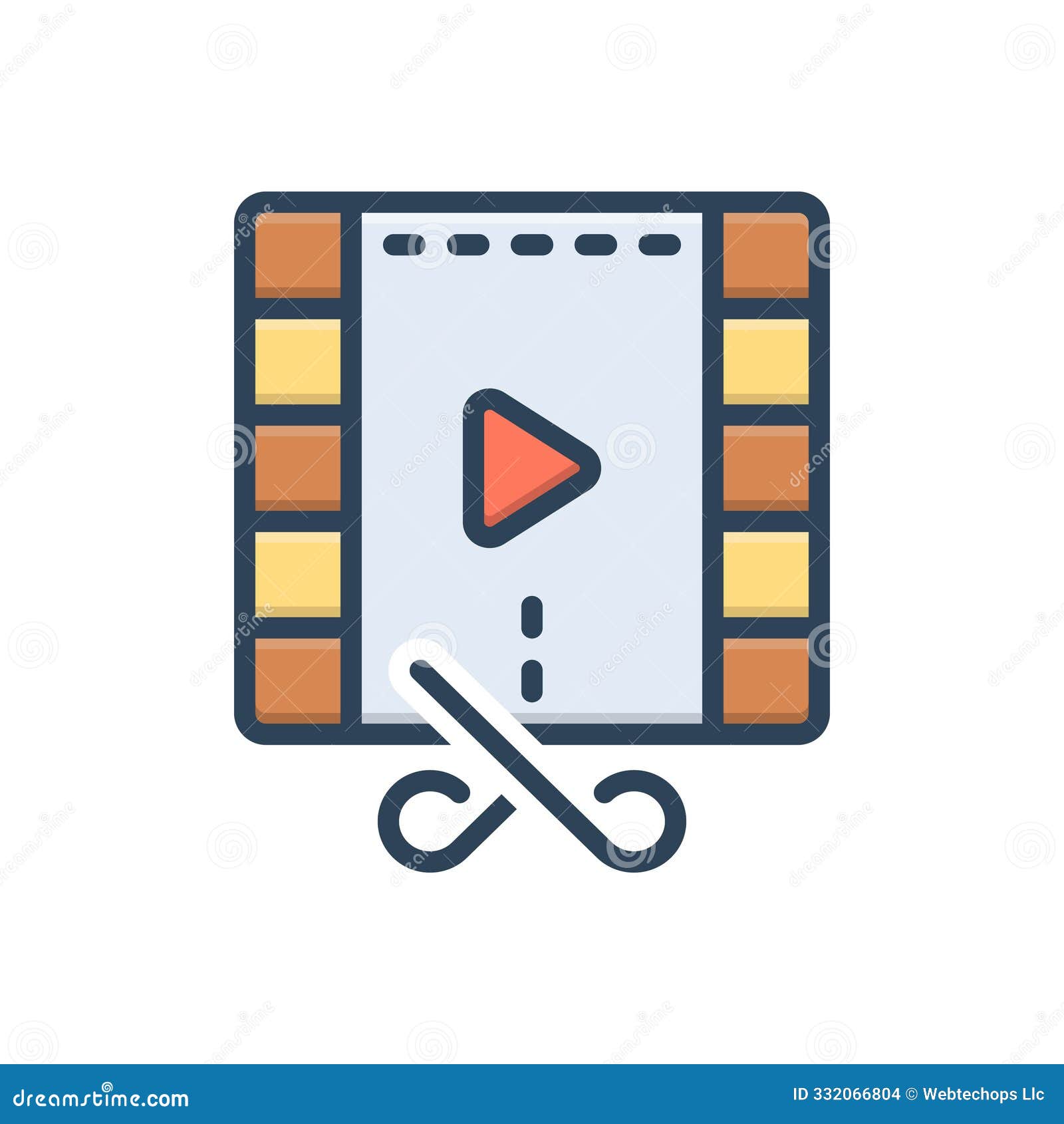 Color Illustration Icon for Video Editing, Video and Scissors Stock ...