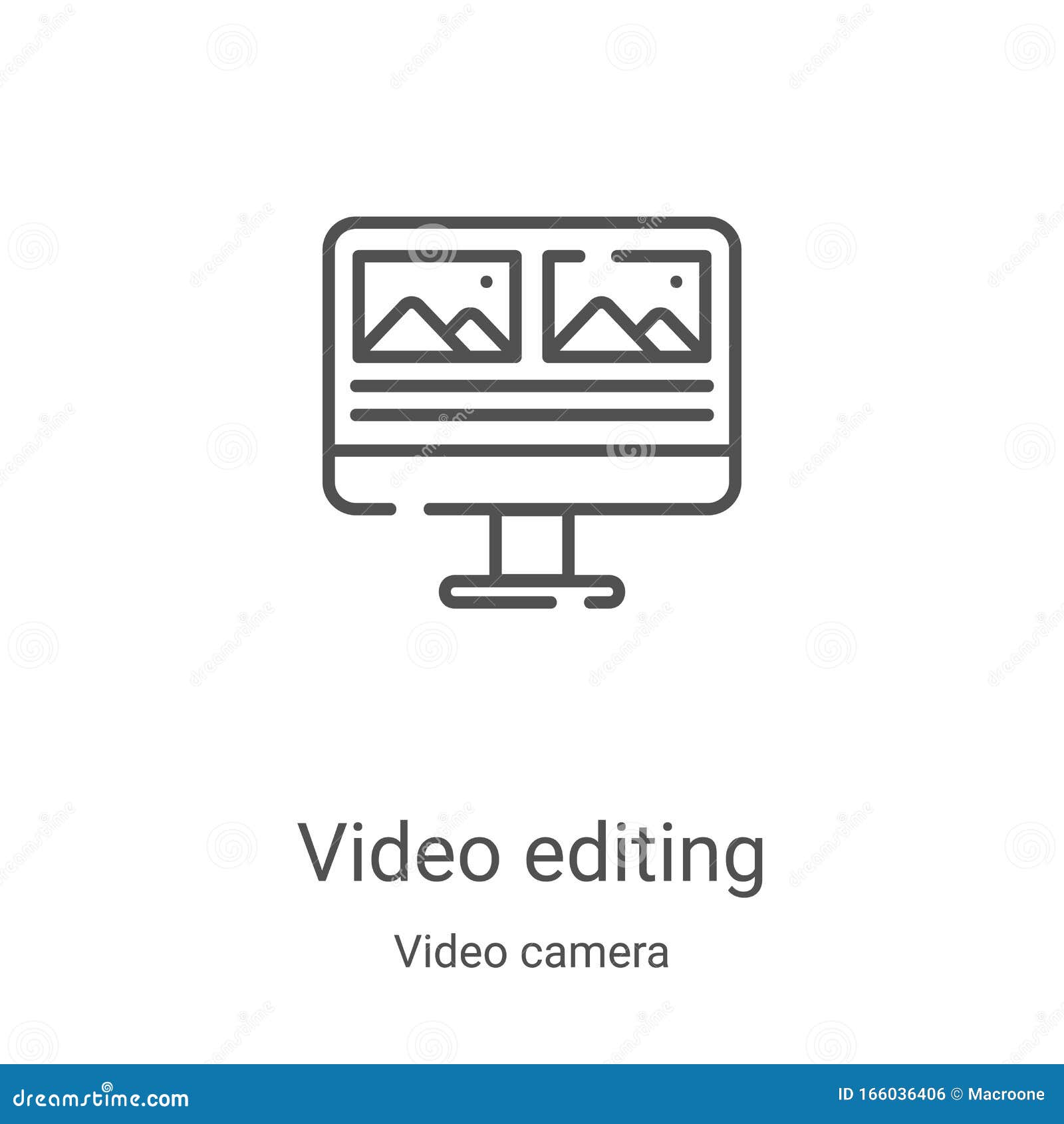 Video Editing Icon Vector from Video Camera Collection. Thin Line Video ...
