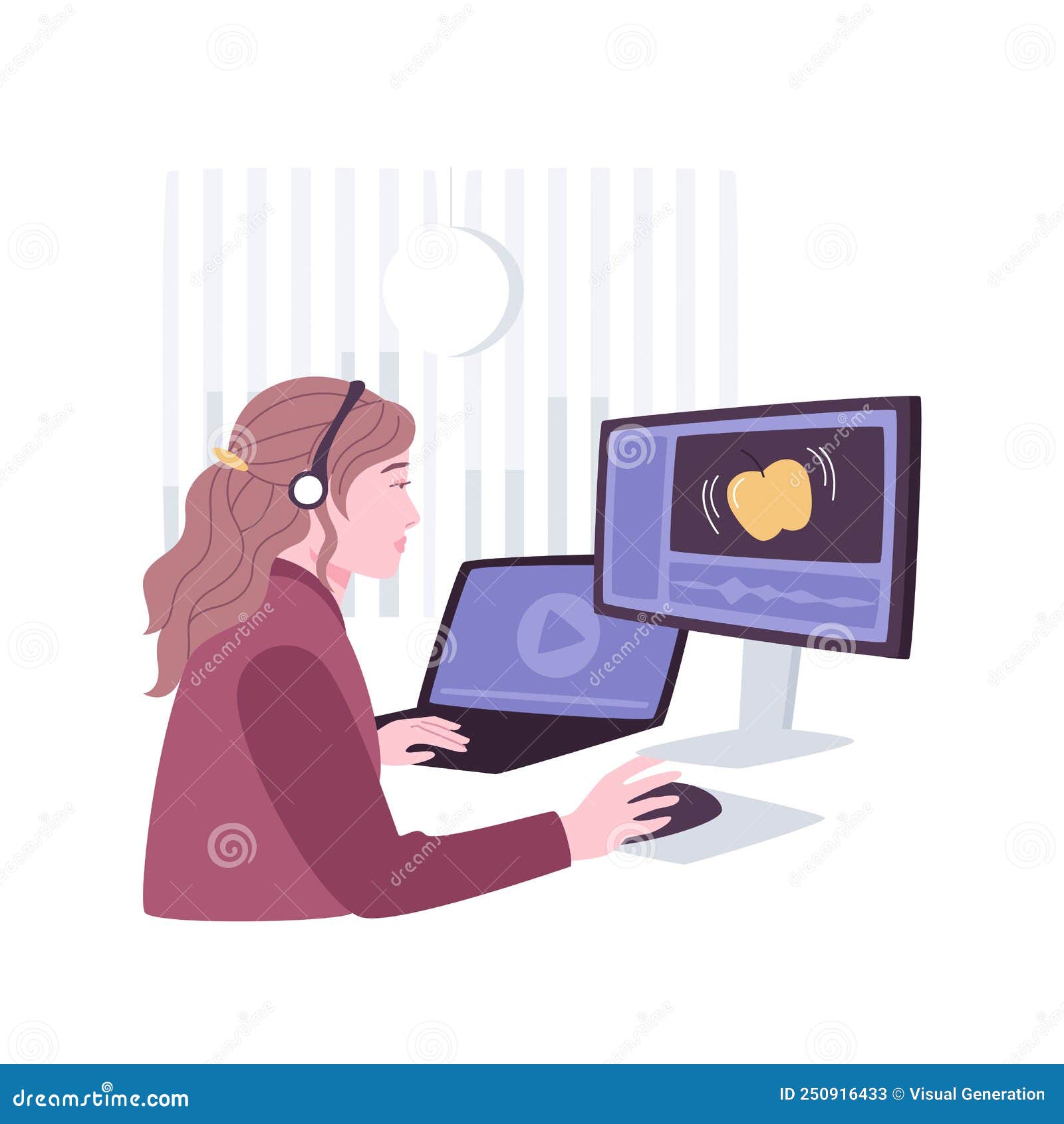 Video Editing Isolated Cartoon Vector Illustrations. Stock Vector ...