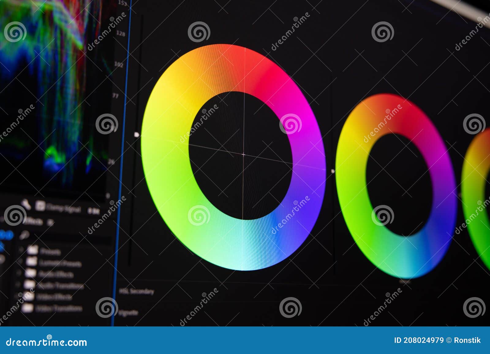 Video Editing, Post Production - Closeup of Color Scopes in Editing ...