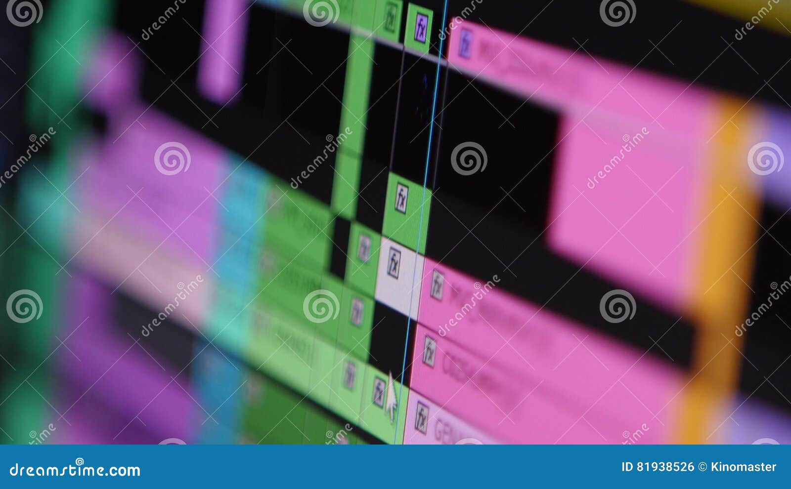 Video Editing Software Going through the Timeline Frame by Frame Point ...