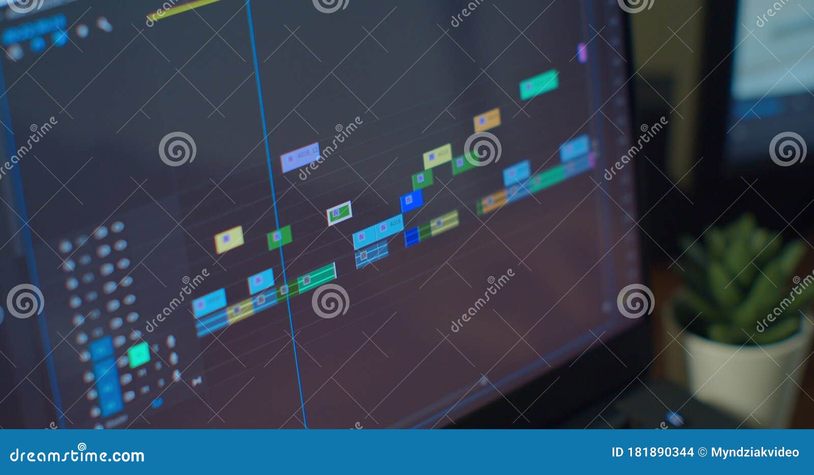 Video Editing Software Going through the Timeline Frame by Frame Point ...