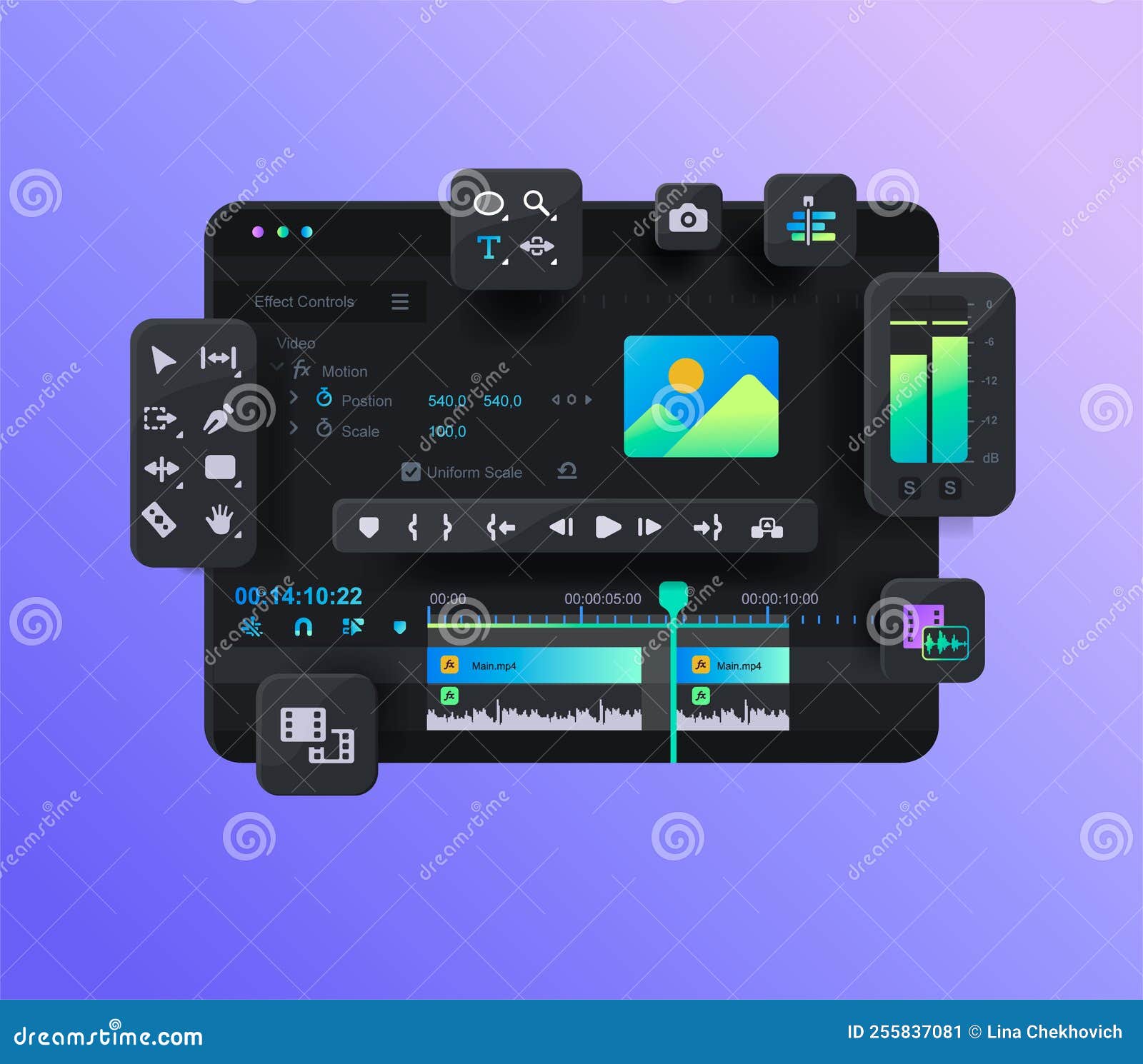 Video Editing Software Project Timeline Stock Vector - Illustration of ...