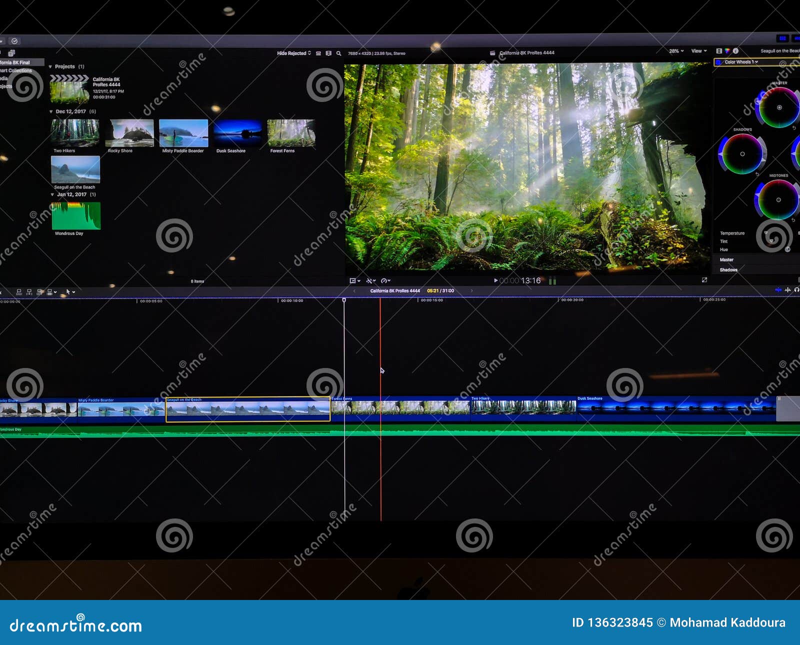 Video Editing Time Line and Clips on a Computer Screen - Video Editing ...