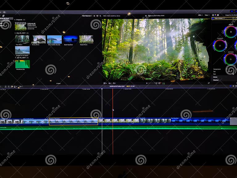 Video Editing Time Line and Clips on a Computer Screen - Video Editing ...