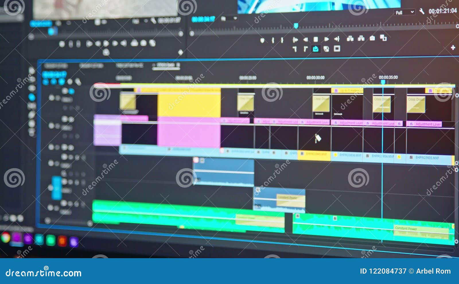Video Editing Timeline - Editor Going through Clips and Frames Stock ...