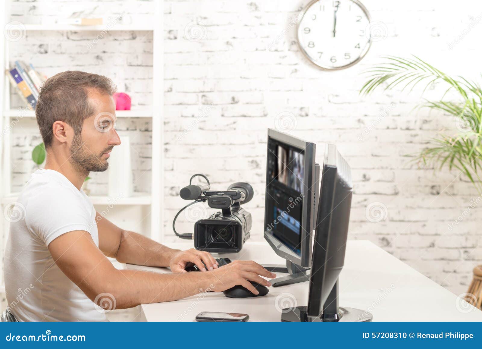 Video editor stock photo. Image of audio, production - 57208310