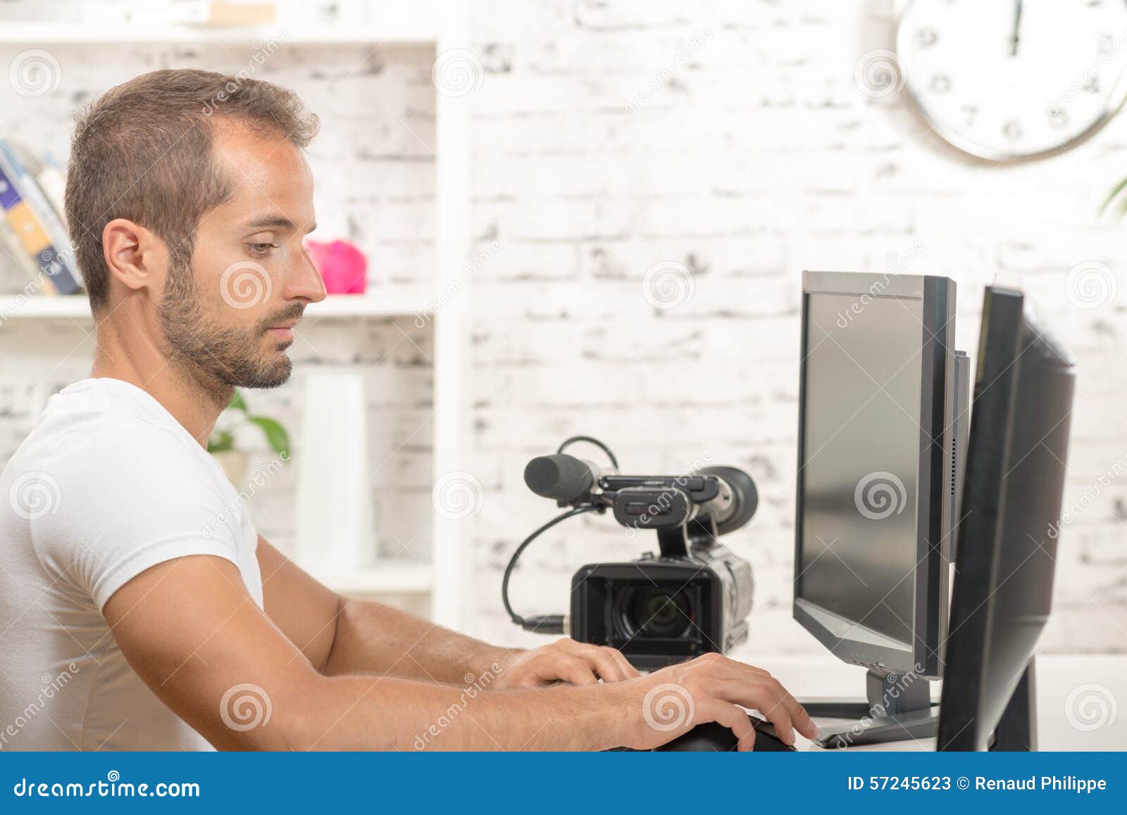 Video editor stock image. Image of production, programme - 57245623