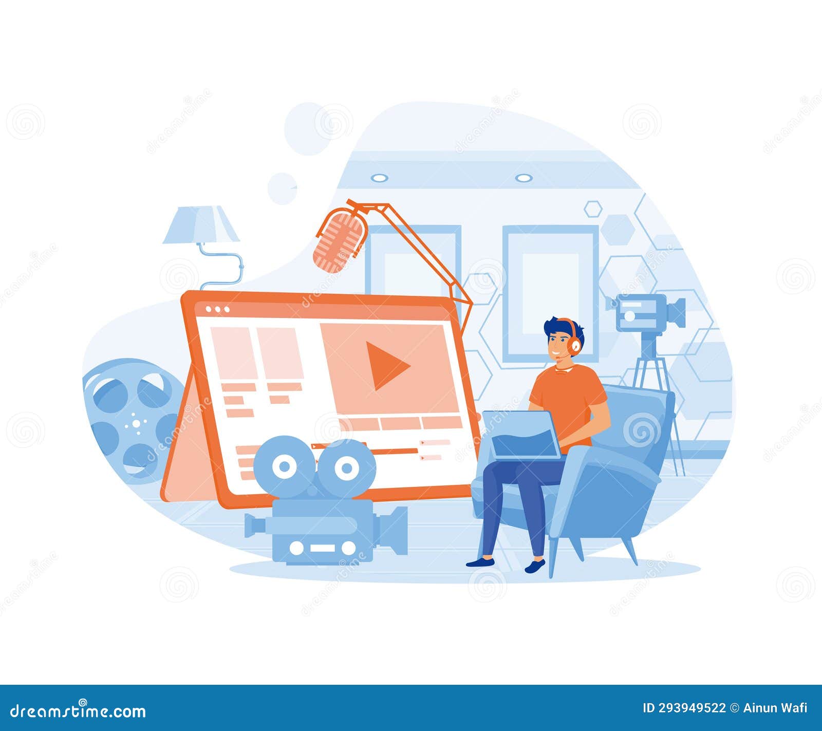 Video Editor Concept. Multimedia Content Production and Footage Editing ...