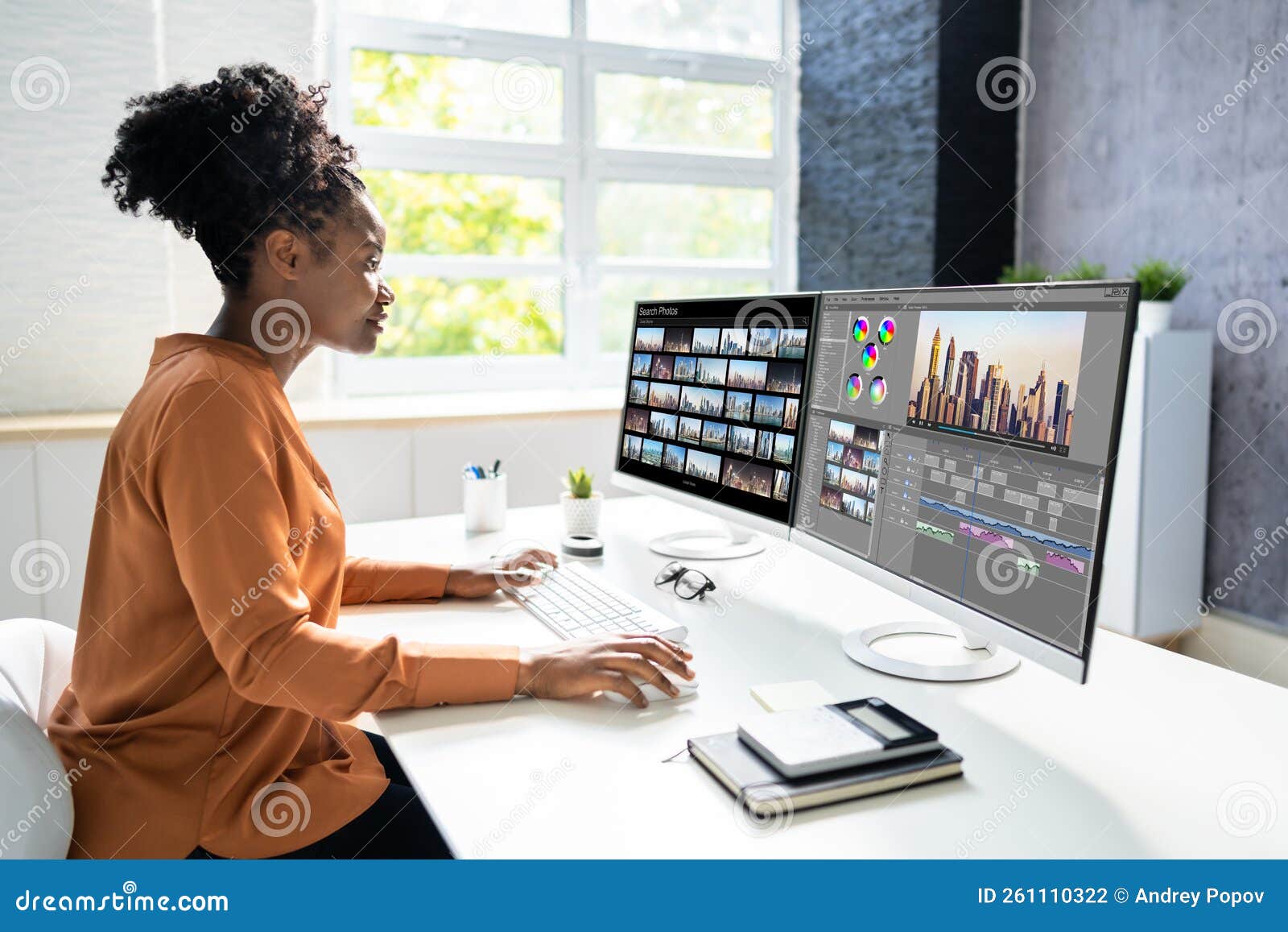 Video Editor or Designer Using Editing Software Tech Stock Photo ...