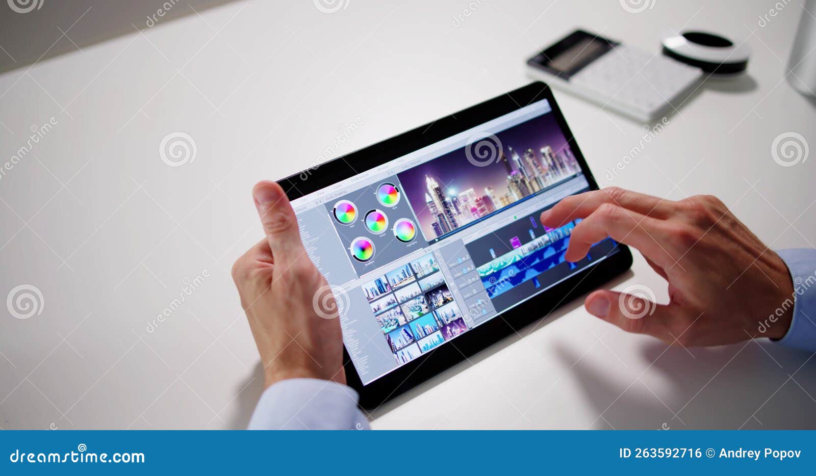 Video Editor or Designer Using Editing Software Tech Stock Photo ...