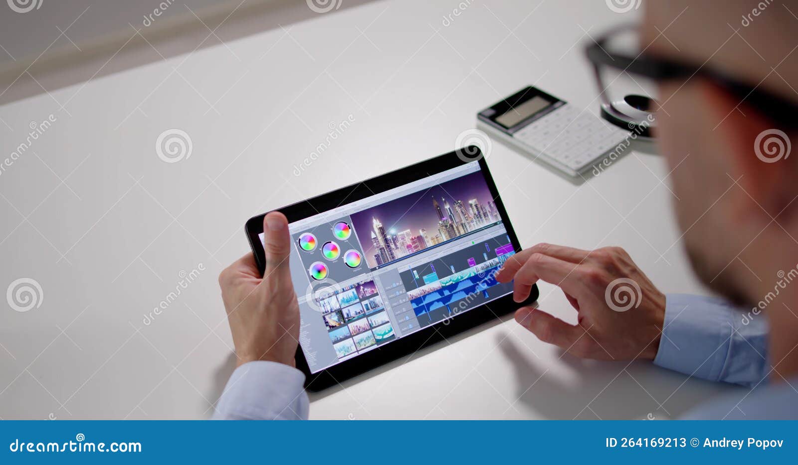 Video Editor or Designer Using Editing Software Tech Stock Image ...