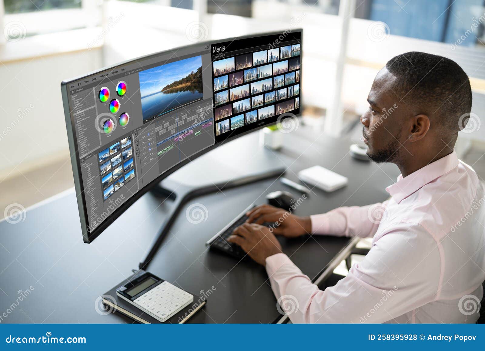 Video Editor or Designer Using Editing Software Tech Stock Photo ...