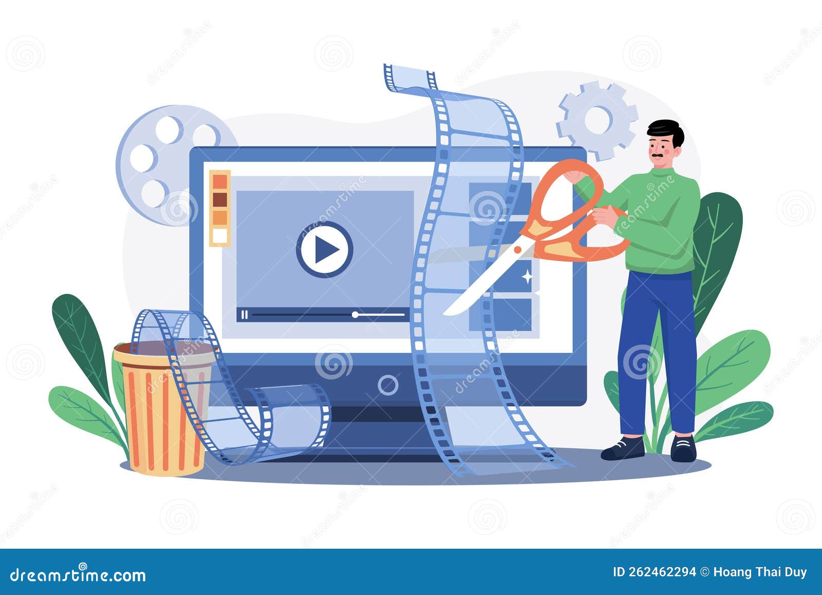 Video Editor Illustration Concept on White Stock Vector - Illustration ...