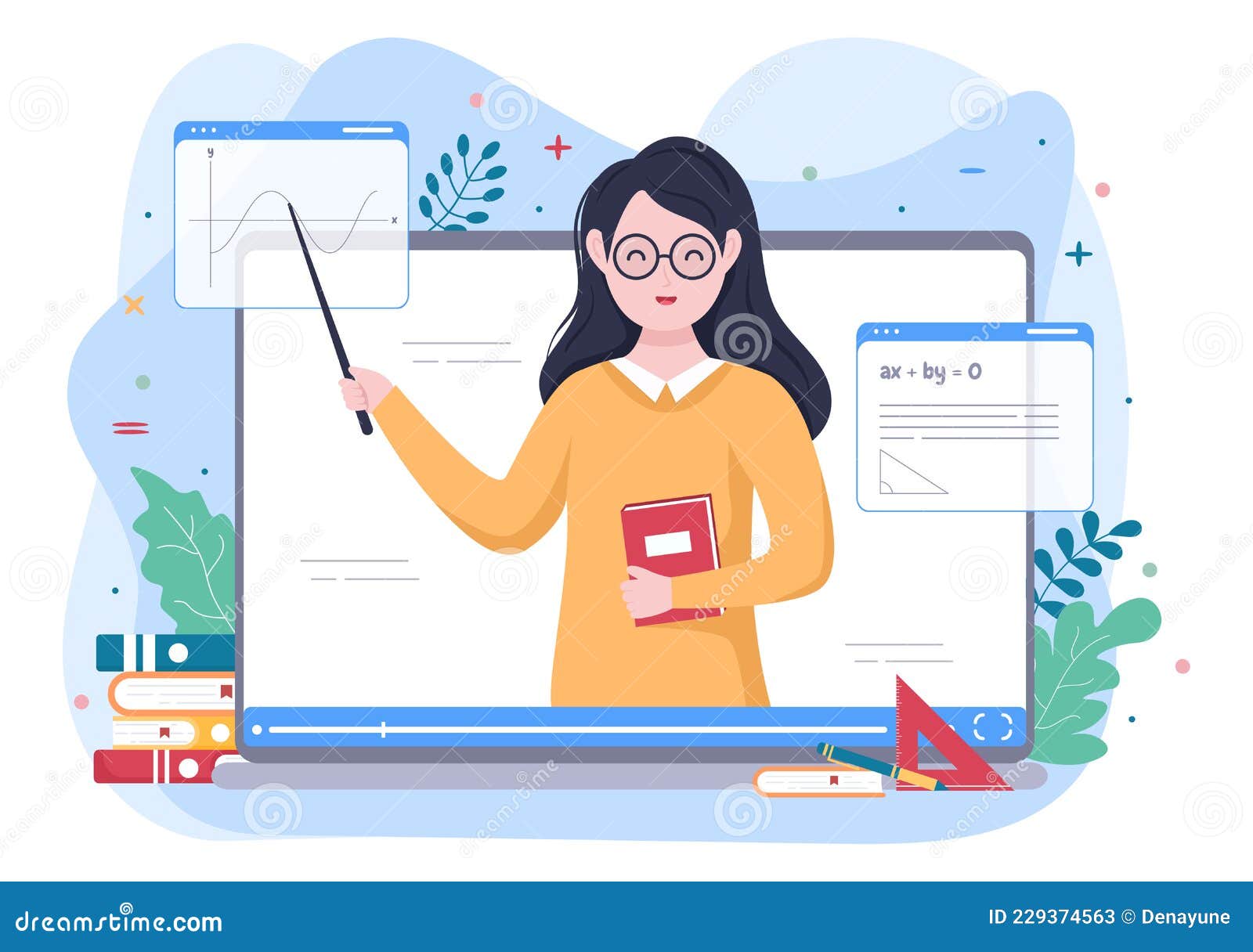 Video Education Content Creator Background with Teachers Who Teach ...