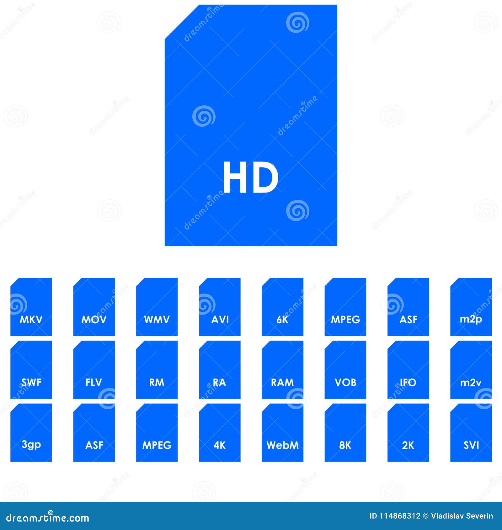 Video file format icon stock illustration. Illustration of document ...