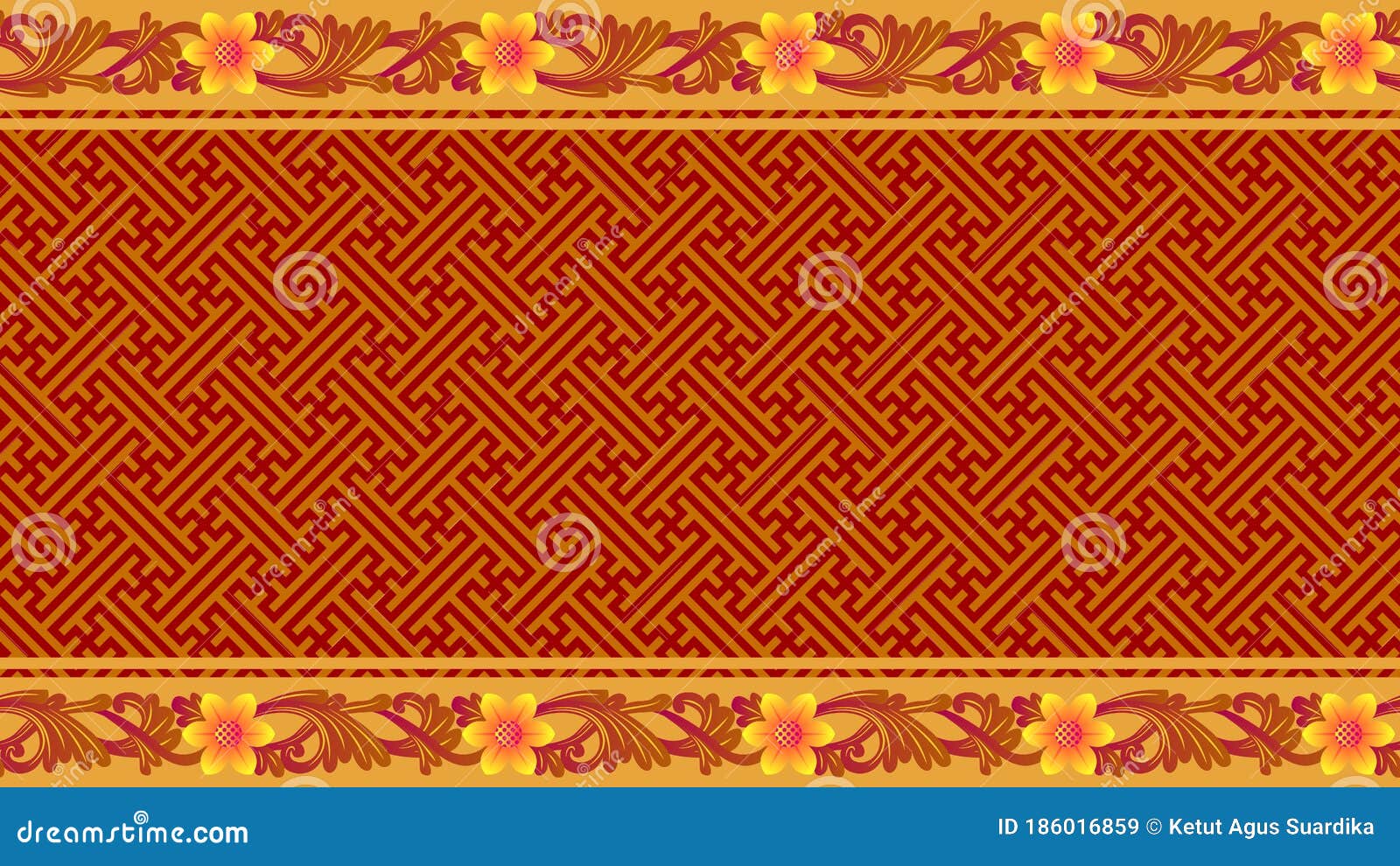 Balinese Traditional Carving Style Woven Bamboo Decoration Seamless ...