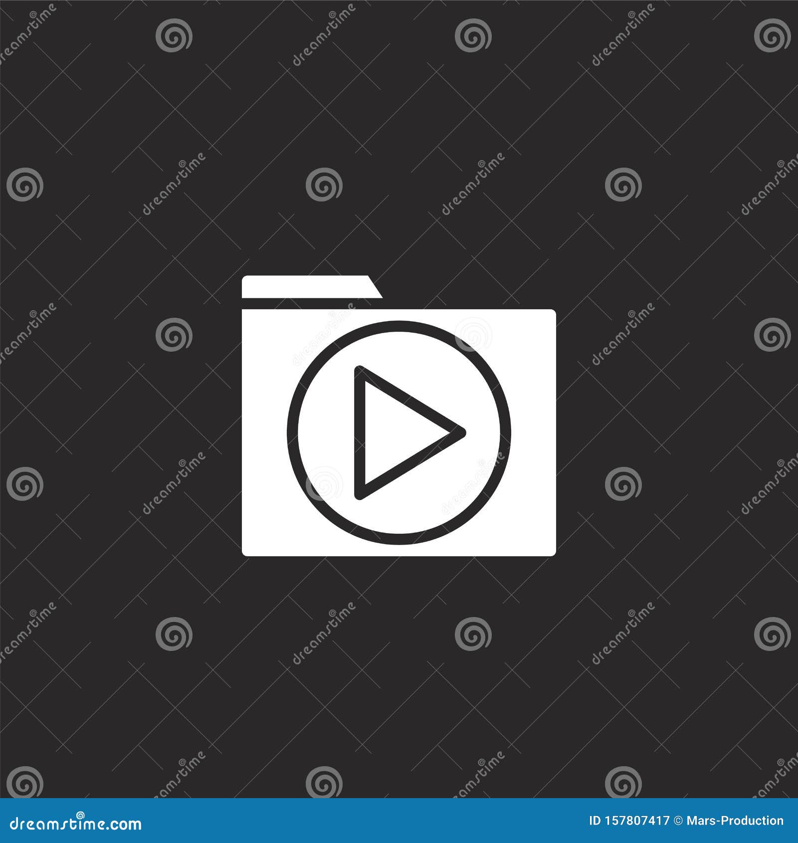 Video Folder Icon. Filled Video Folder Icon for Website Design and ...