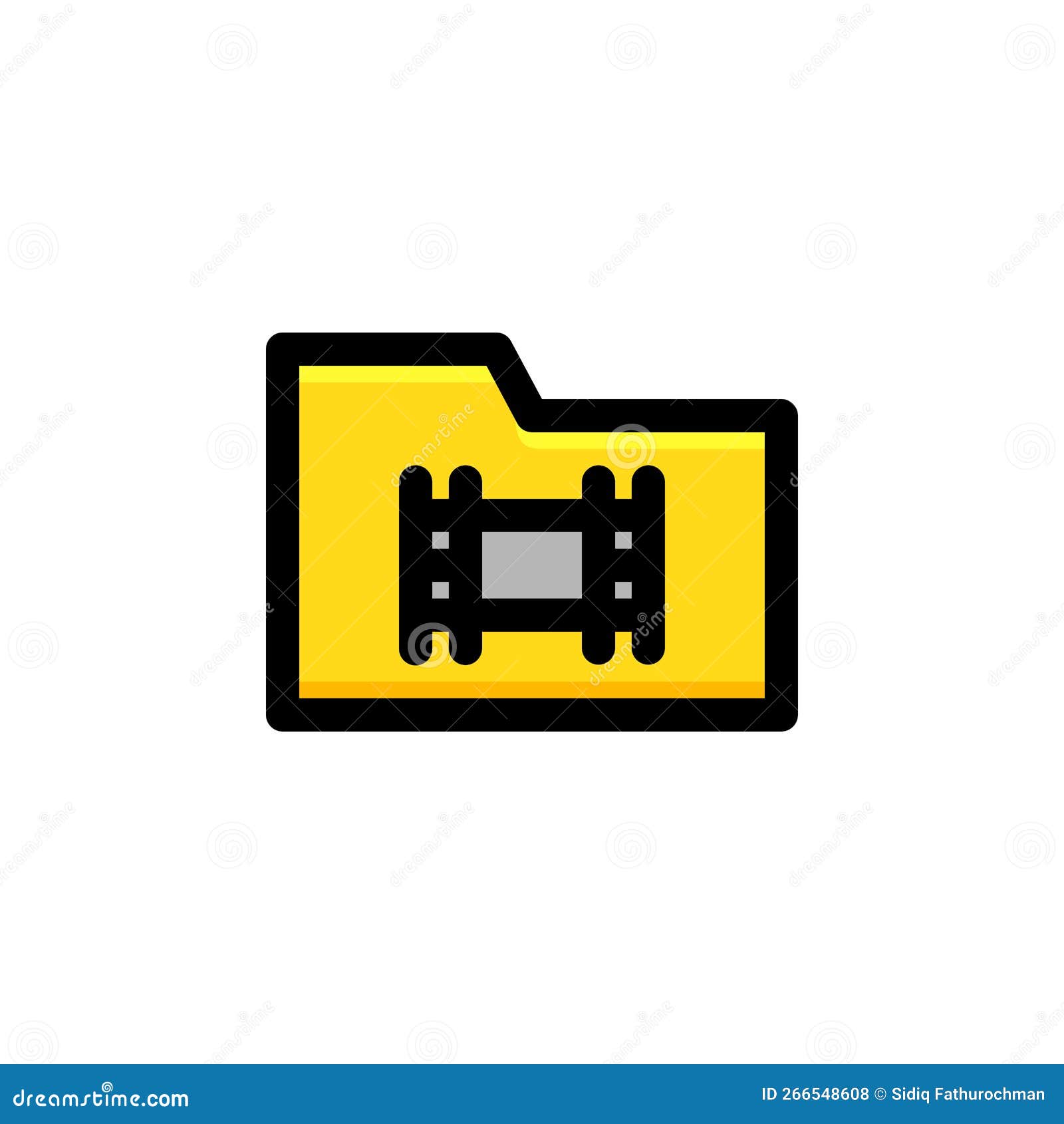 Video Folder Icon stock vector. Illustration of organize - 266548608