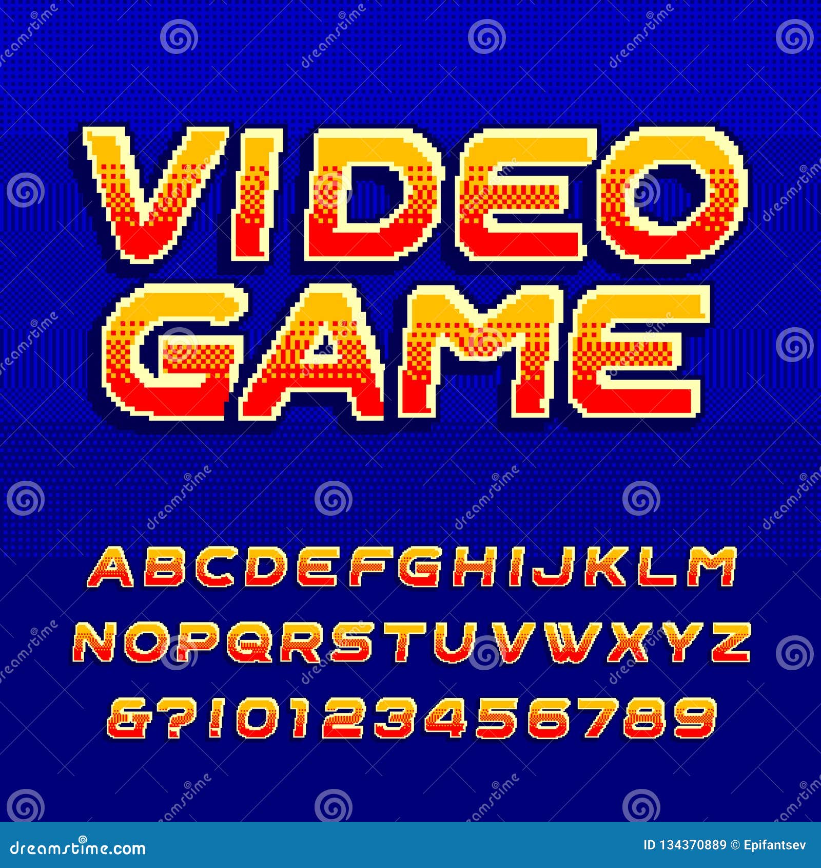Video Game Alphabet Font. Digital Gradient Uppercase Letters. Pixel ... Video Game Alphabet Font. Digital Gradient Uppercase Letters. Pixel ...