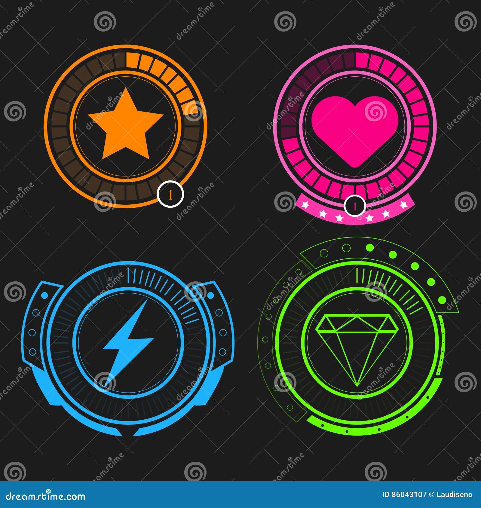 Video game bars stock illustration. Illustration of icon - 86043107