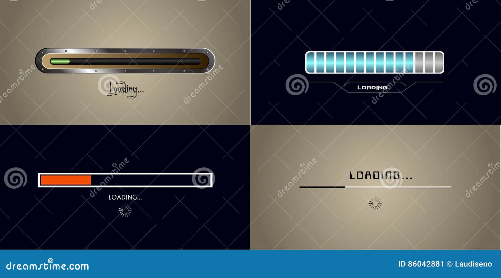 Game Bars With Gold Coins, Star, Power Symbol Vector Illustration ...