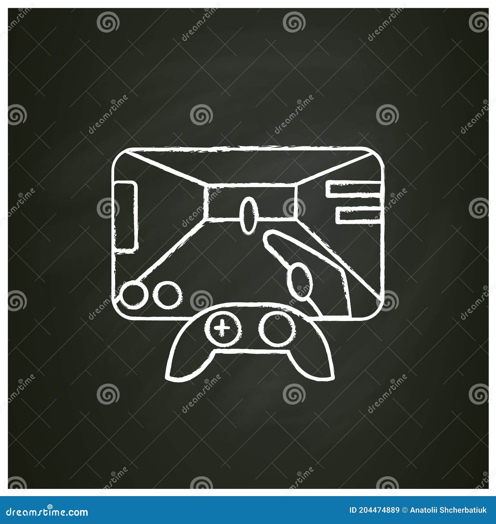 Video game chalk icon stock vector. Illustration of blackboard - 204474889