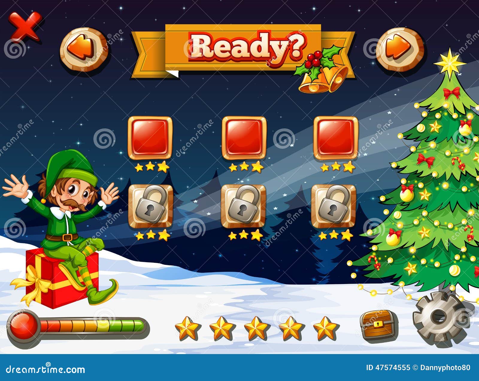 A video game for Christmas stock vector. Illustration of poinsettia ...