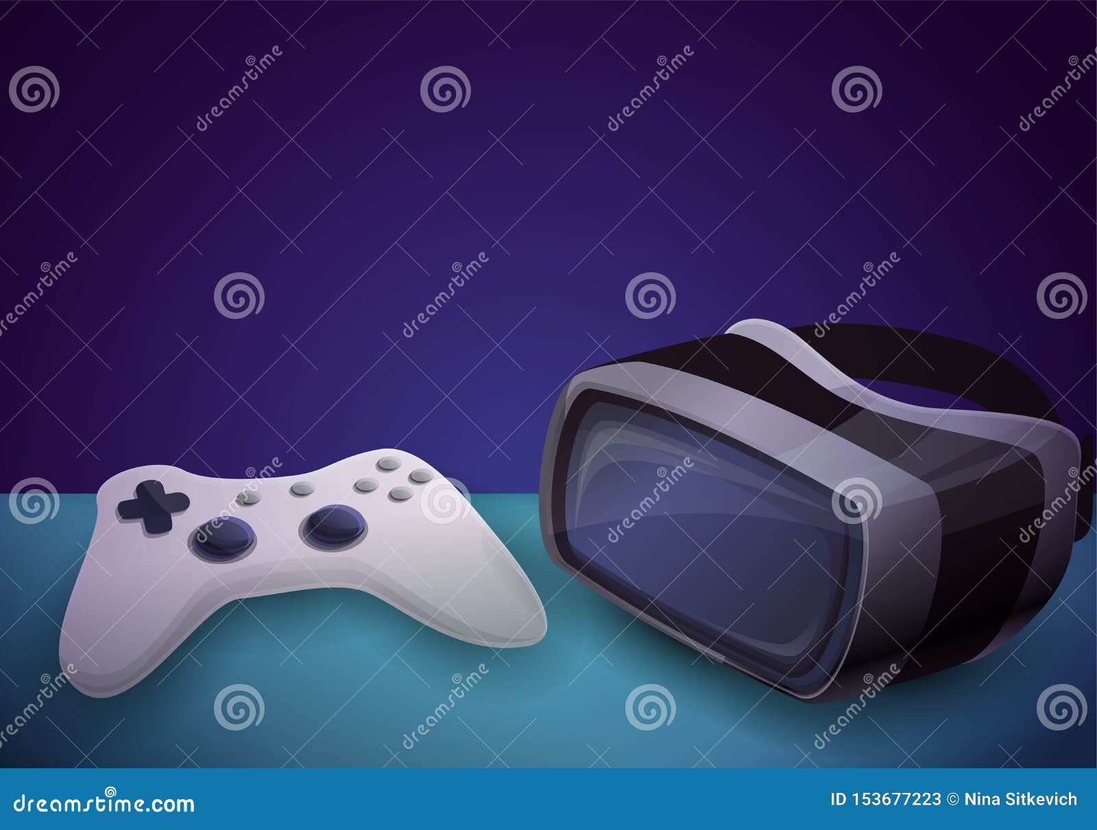 Video Game Console Concept Banner, Cartoon Style Stock Vector ...