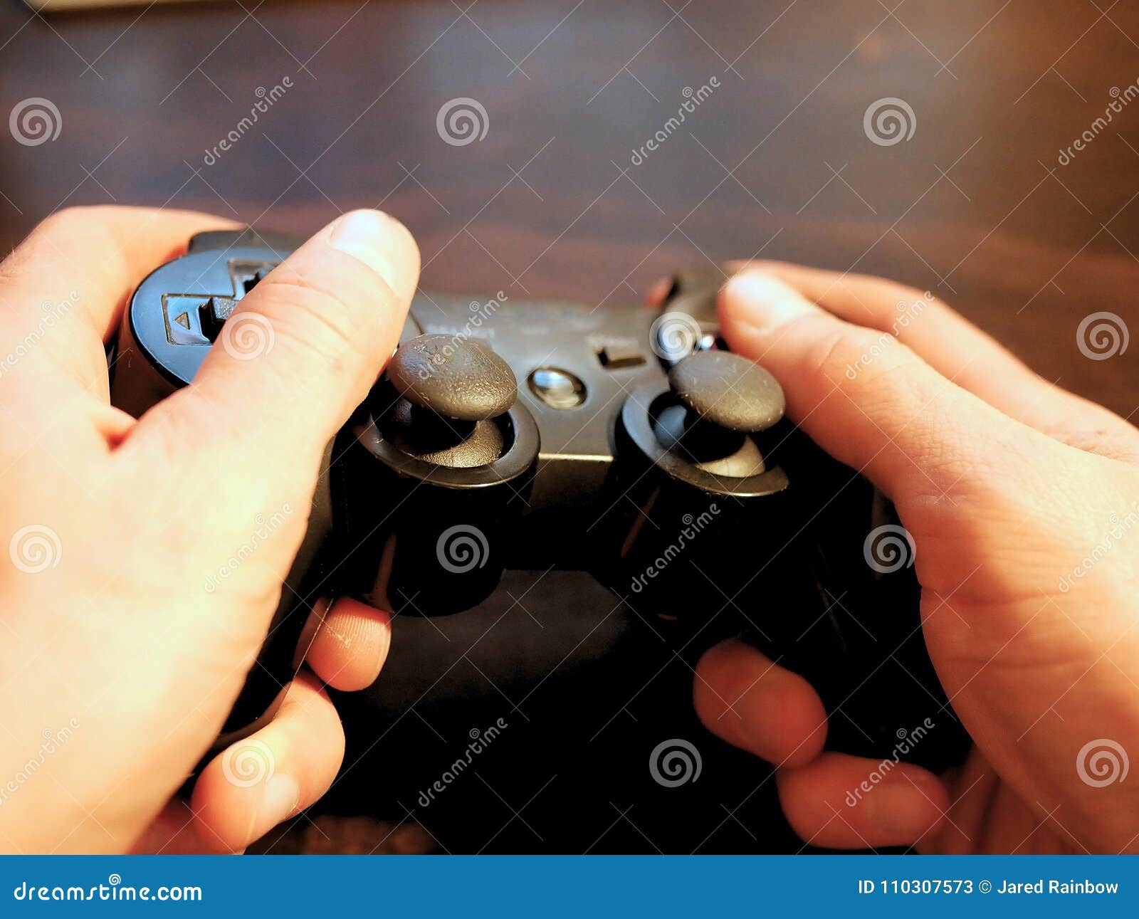 Video Game Console Controller for Gaming Held in Gamers Hands. Stock ...