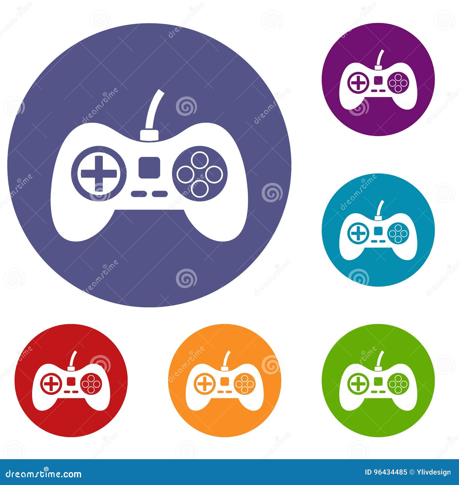 Video Game Console Controller Icons Set Stock Vector - Illustration of ...