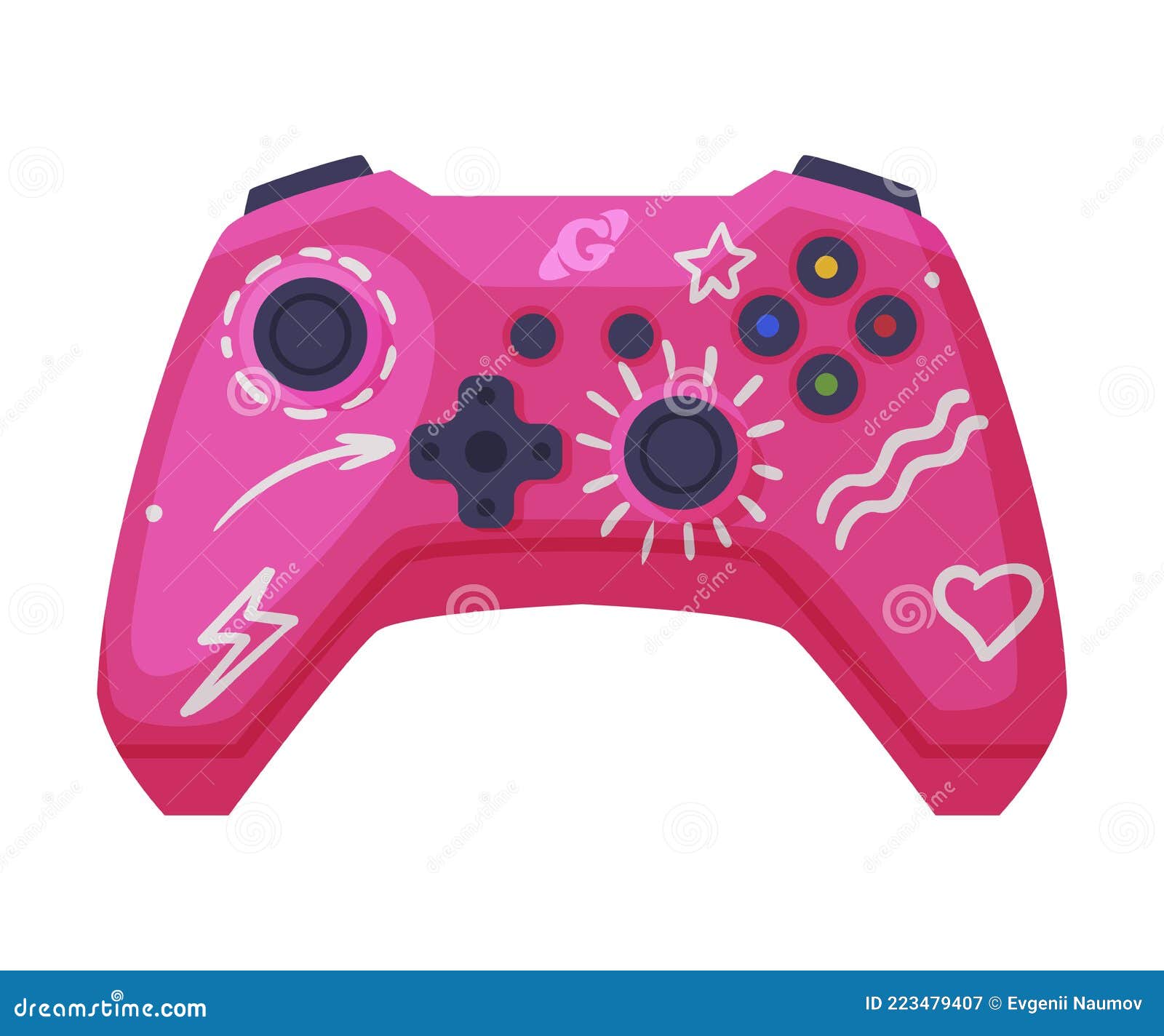 Video Game Console Pink Controller, Joystick of Modern Game Console ...