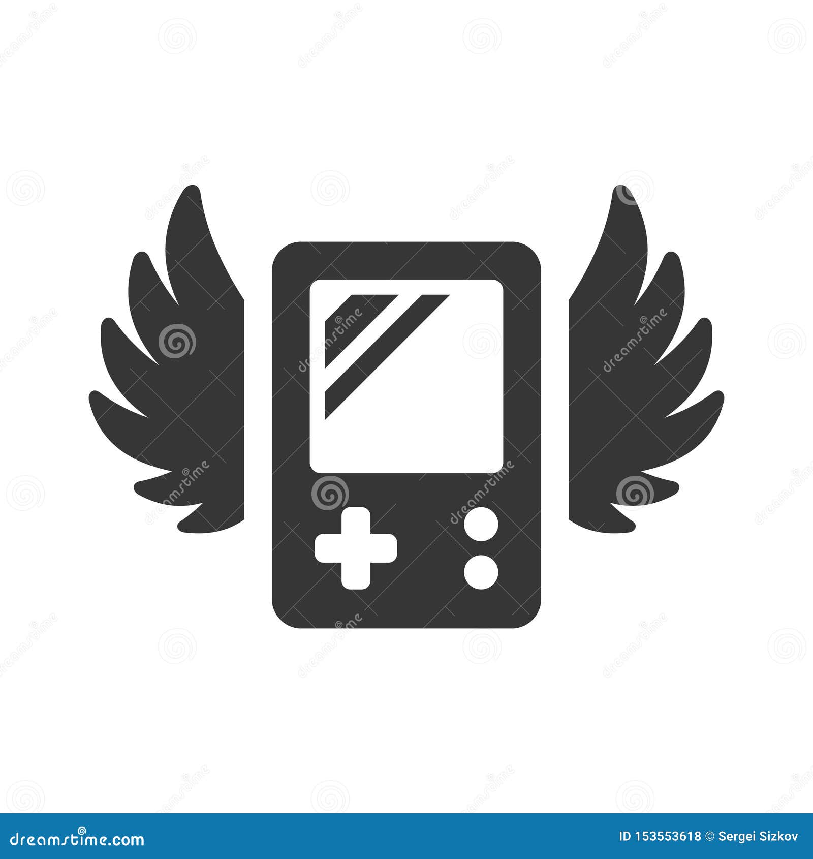 Video Game Console with Wings Icon Logo. Vector Stock Vector ...