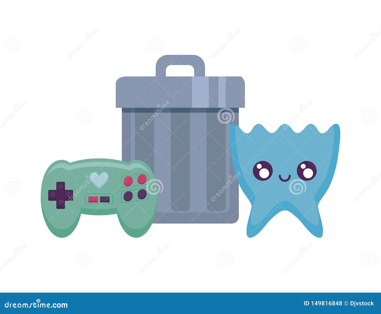 Video Game Control and Garbage with Alien Stock Illustration ...