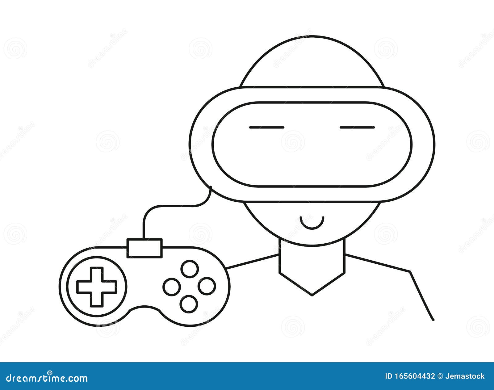Video Game Control Handle with Gamer Character Stock Vector ...