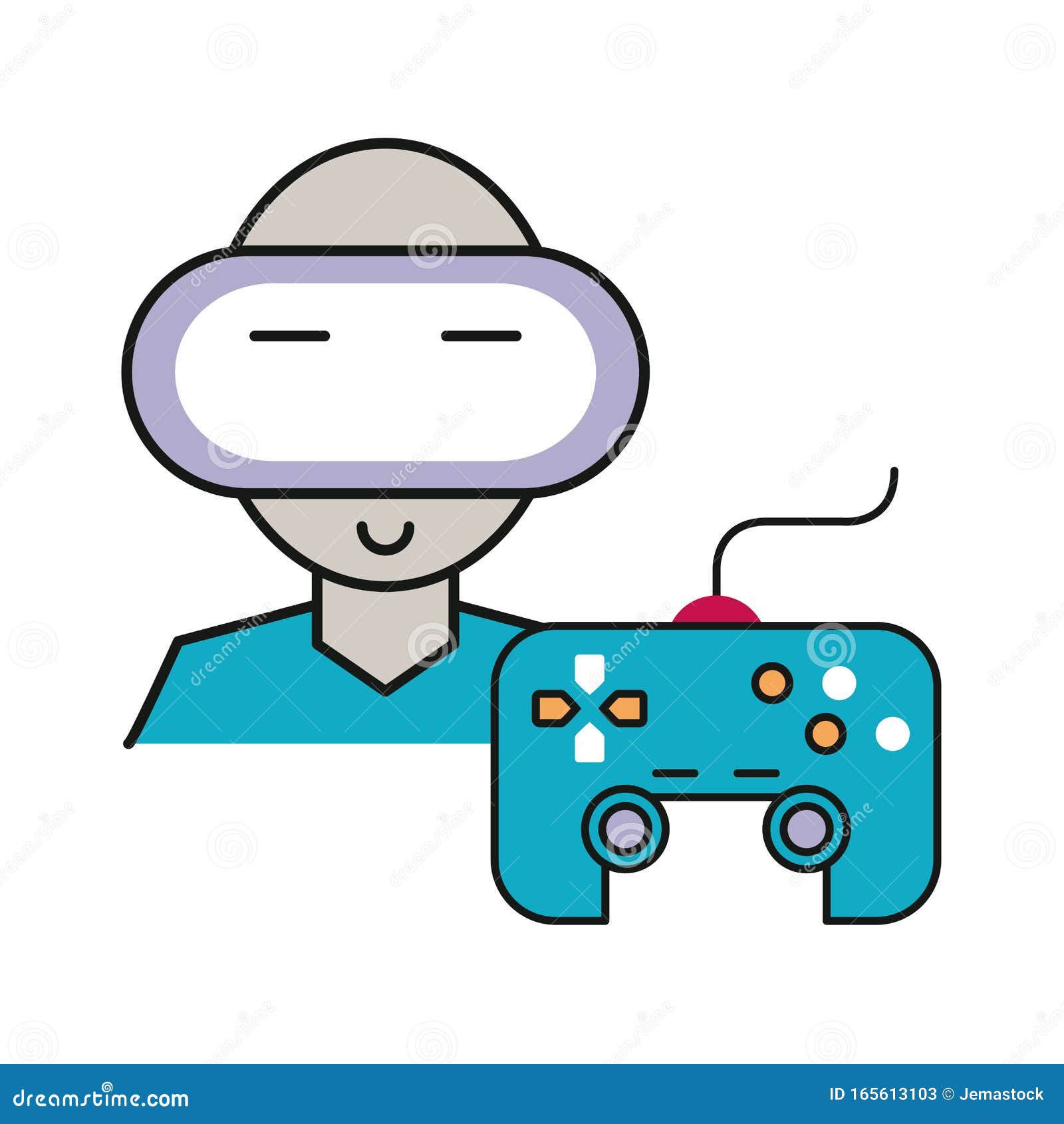 Video Game Control Handle with Gamer Character Stock Vector ...