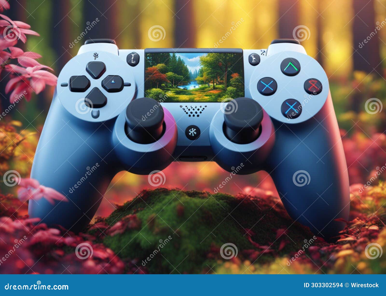 A Video Game Controller Being Held by Two Hands, with a Backdrop of ...
