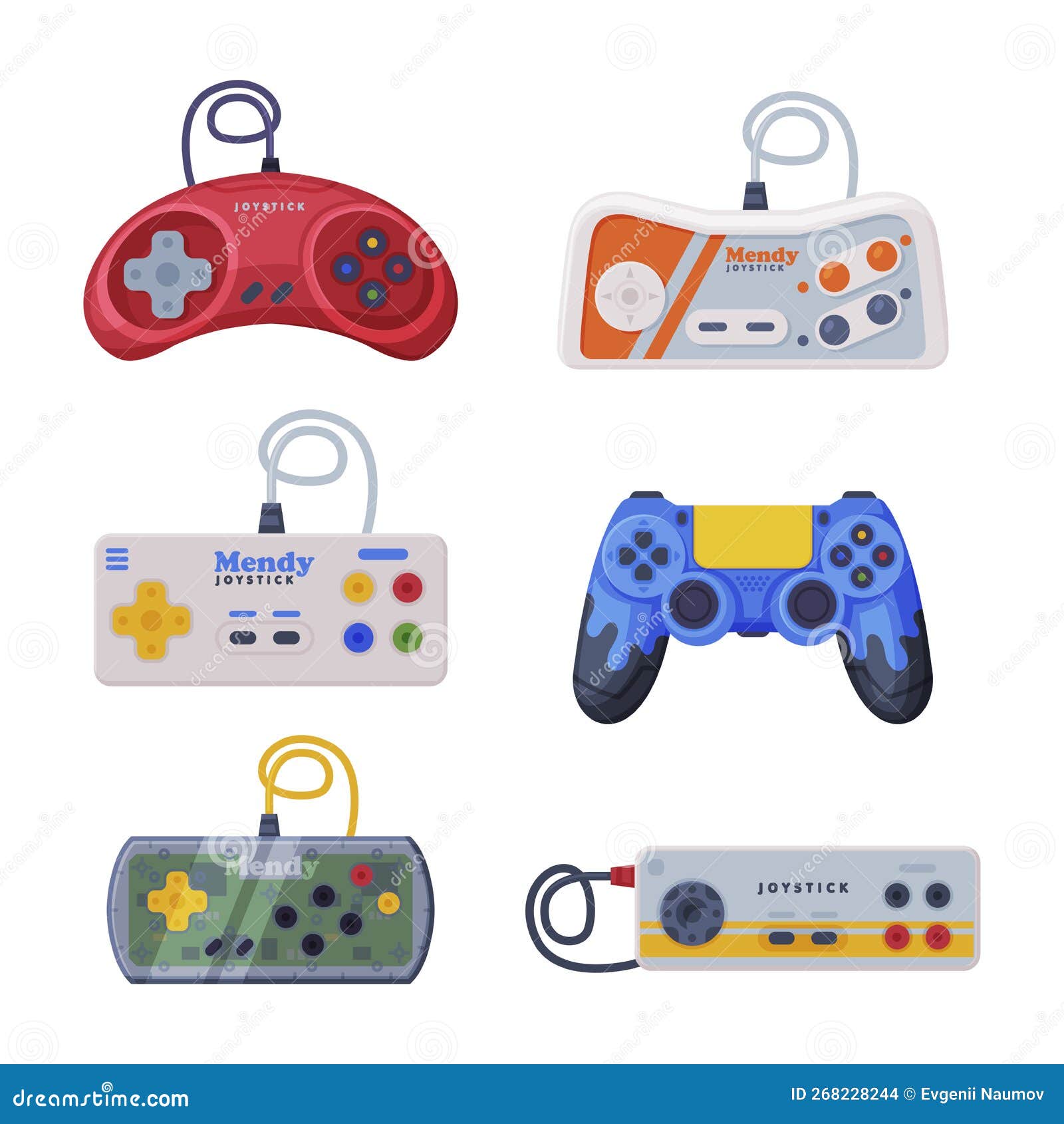 Video Game Controller and Electronic Device for Home Console Vector Set ...