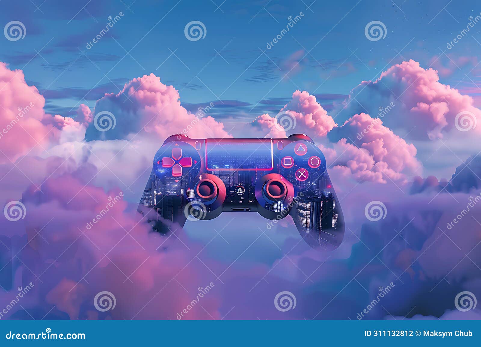 Video Game Controller Floating in the Clouds Stock Photo - Image of ...