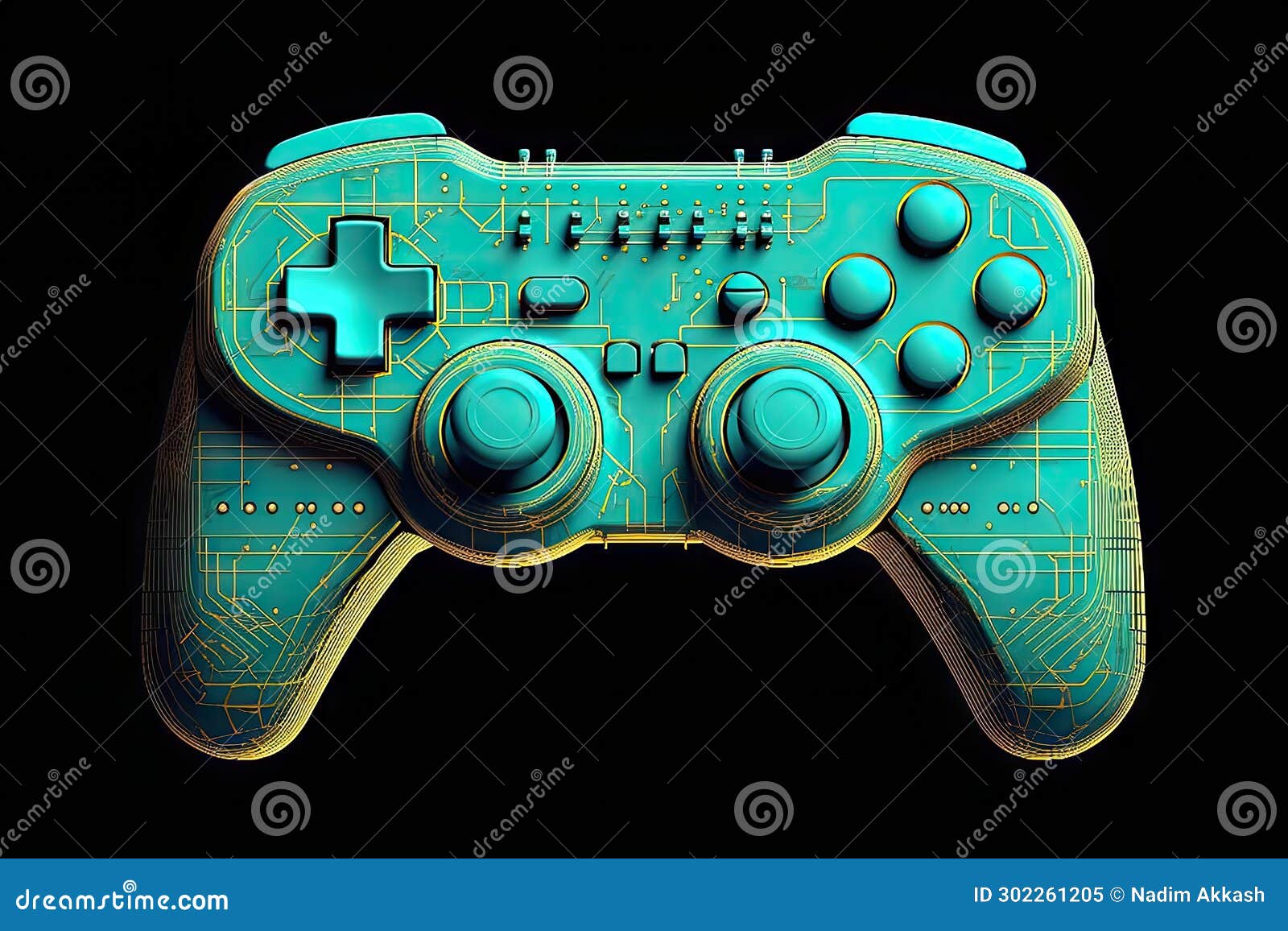 Video Game Controller, Gamepad, Art Illustration Stock Image - Image of ...