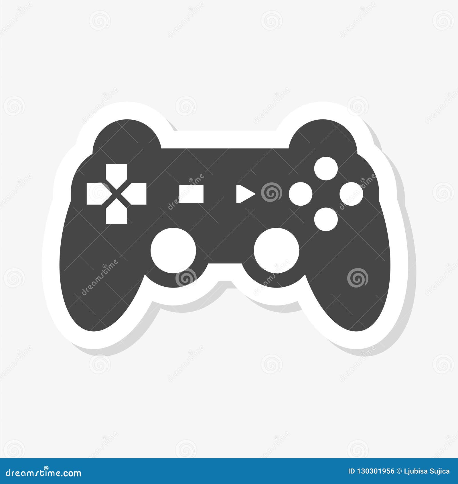 Video Game Controller or Gamepad Flat Sticker Stock Illustration ...