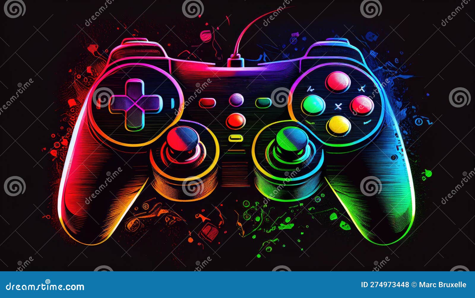 Video Game Controller - Generative AI Stock Illustration - Illustration ...