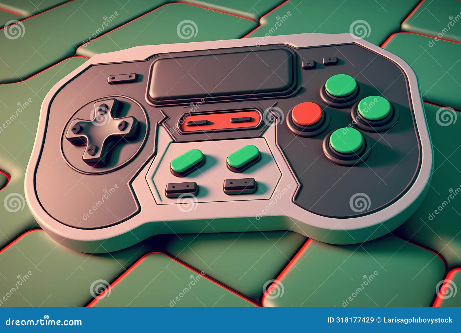 Video Game Controller on Green Tile Surface Stock Image - Image of ...